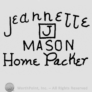 Mark with The text "Jeanette J MASON Home Packer" | #71052