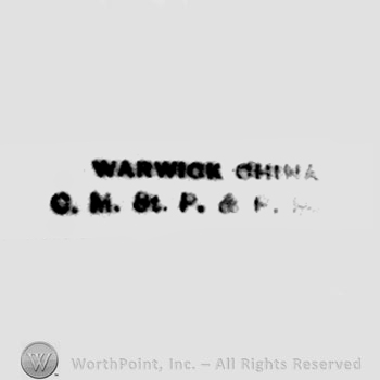 Mark with The text "WARWICK CHINA C.M.st.P. & P." | #712897