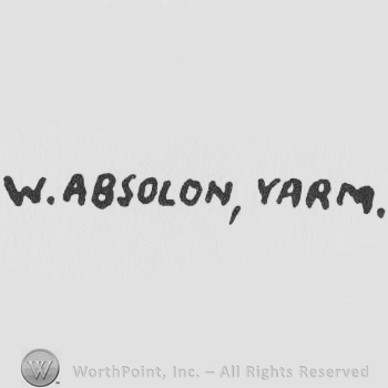 Mark with The text "W. ABSOLON, YARM". | #71402