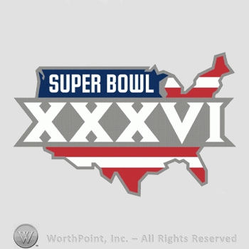 Mark with A frame, the text "SUPER BOWL XXXVI" | #716087
