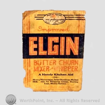 Mark with The text "Improved ELGIN BUTTER CHURN | #719741