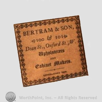 Mark with The text "BERTRAM & SON 100 & 101 Dean | #719861