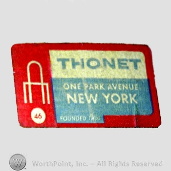 Mark with The text "THONET ONE PARK AVENUE NEW | #720094