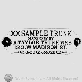 Mark with The text "XX SAMPLE TRUNK MADE ONLY BY | #720098