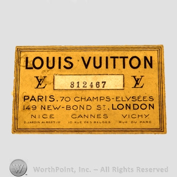 Mark with The text "LOUIS VUITTON PARIS. 70 | #720100