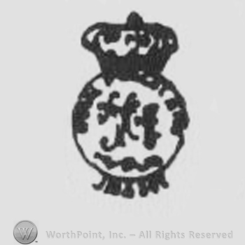 Mark with a crown above a circle with text inside | #72114