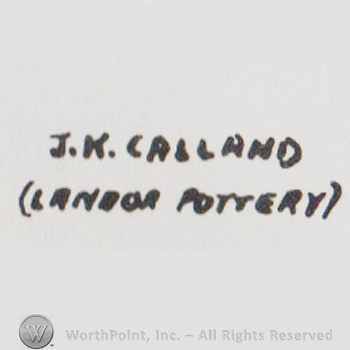 Mark with J K CALLAND LANDOR POTTERY in uppercase | #72399