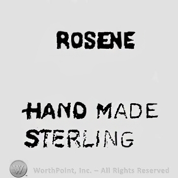 Mark with The text "ROSENE HAND MADE STERLING". | #730669