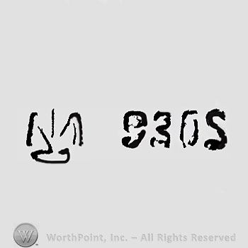 Mark with A "M" letter over an inverted hammer, | #730883