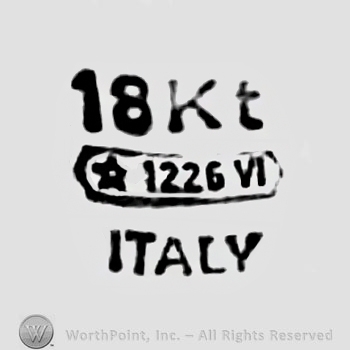 Mark with The text "18Kt 1226 VI ITALY" and a | #730938