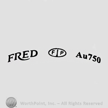 Mark with The word "FRED Au750" and the letters | #730994