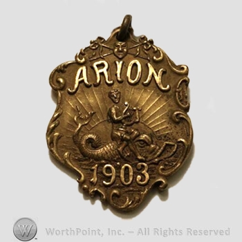 Mark with A shield, the word "ARION", a mermaid, | #744480