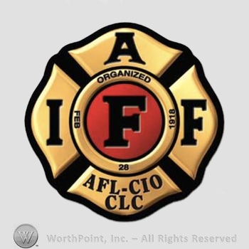 Mark with A shape like a cross, the text "IAFF, | #744601