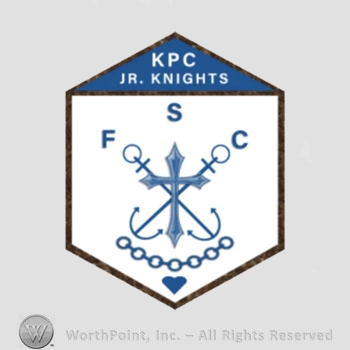 Mark with A frame, the text "KPC JR. KNIGHTS, | #744638