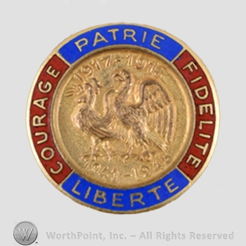 Mark with A circle, the text "PATRIE, FIDELITE, | #744739
