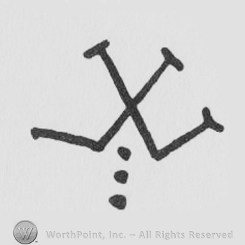 Mark with crossed L shaped lines and three dots | #75277