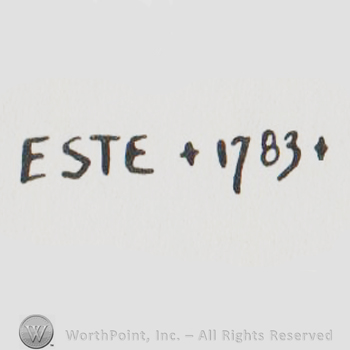 Mark with the word ESTE and the number 1783 | #75754