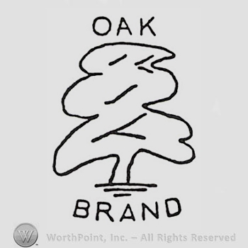 Mark with The text "OAK BRAND" and a shape like a | #763371