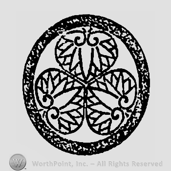 Mark with 3 mallow leaves, circle, Toyokawa | #771664