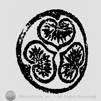 Mark with 3 mallow leaves, circle, Chiba. | #771671