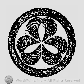 Mark with 3 mallow leaves, circle, Maeda family. | #771696