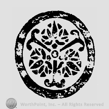 Mark with 3 mallow leaves, circle, Takano family. | #771700