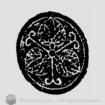 Mark with 3 mallow leaves, circle, Tokyo. | #771704