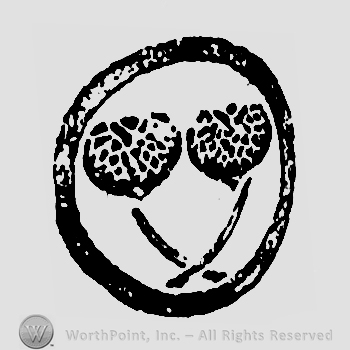 Mark with 2 mallow leaves, circle, Ozawa family. | #771717