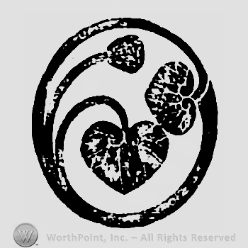 Mark with 2 mallow leaves, circle, Tokyo. | #771734