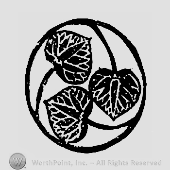 Mark with 3 mallow leaves, circle, Kanagawa. | #771740