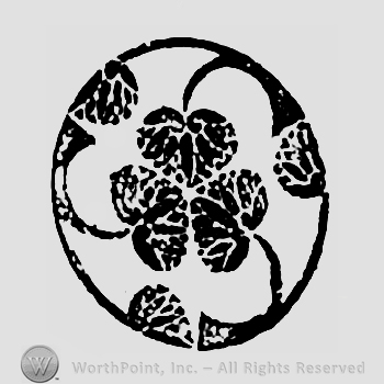 Mark with 3 mallow leaves, circle, Fukushima. | #771744