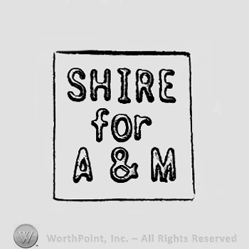Mark with The text "SHIRE for A & M" inside a | #789808