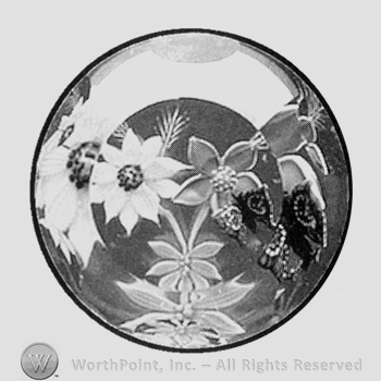 Mark with Glass Pattern: FLUTTER BY; paperweight. | #808058