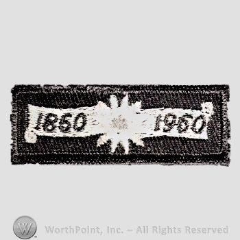 Mark with A flower, a ribbon, the numbers "1860", | #812914