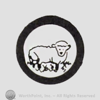 Mark with A sheep, grass and a circle. | #813524