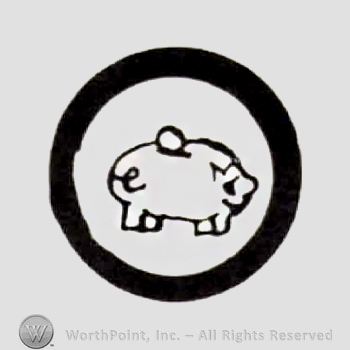 Mark with A piggy bank and a circle. | #813551