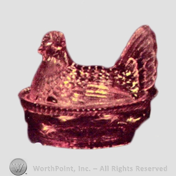 Mark with Glass Pattern: Hen on a Nest; dish. | #852427