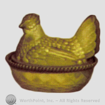 Mark with Glass Pattern: Hen on a Nest; dish. | #852525