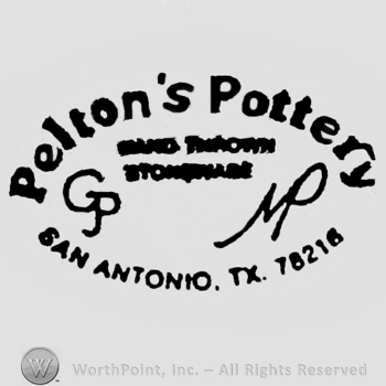 Mark with The text "Pelton's Pottery SAN ANTONIA | #85618
