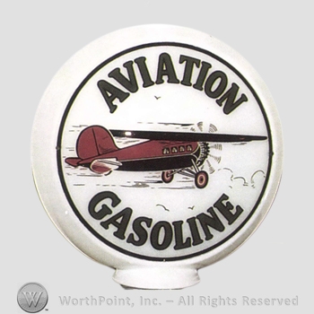 Mark with A circle, the text "AVIATION GASOLINE" | #859081