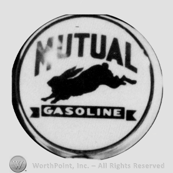 Mark with The text "MUTUAL GASOLINE", a rabbit | #859095