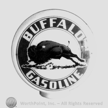Mark with A circle, the text "BUFFALO GASOLINE" | #859121