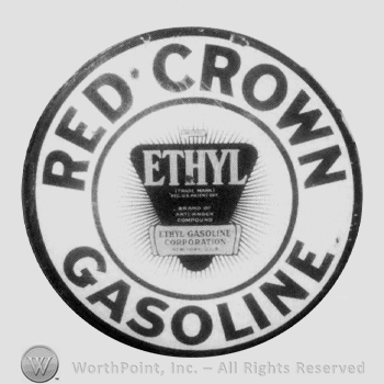 Mark with The text "RED CROWN GASOLINE", a | #859154