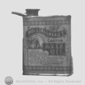 Mark with A can, a label and the text "AXLE OIL". | #859198