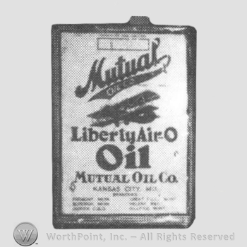 Mark with A can, a label, the text "Mutual Oil | #859218