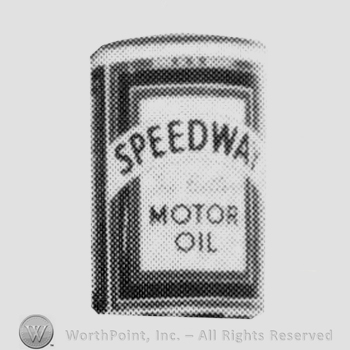 Mark with A can, a label and the text "SPEEDWAY | #859299