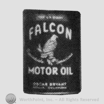 Mark with A can, a label, a falcon and the text | #859300