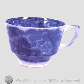 Mark with Flow Blue Pattern: ABBEY; cup. | #862900