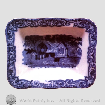 Mark with Flow Blue Pattern: ABBEY; plate. | #862901