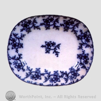 Mark with Flow Blue Pattern: ANEMONE; platter. | #862908